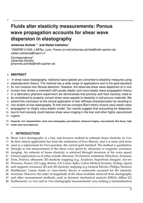 pdf fluids alter elasticity measurements porous wave propagation