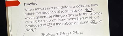 Solved Practice When Sensors In A Car Detect A Collision Chegg