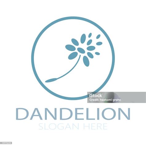 줄기와 잎이 있는 민들레 꽃 로고 현대 벡터 개념 디자인 기호 아이콘 그림 사용 계절에 대한 스톡 벡터 아트 및 기타 이미지 계절 꽃 나무 꽃 식물 Istock