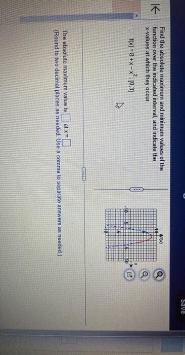 Solved Find The Absolute Minumum And Maximum And The Chegg