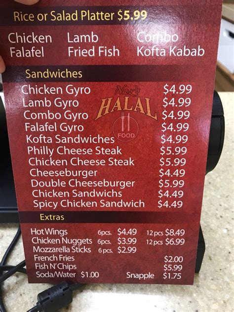 Menu At Nazs Halal Food Levittown Restaurant Levittown