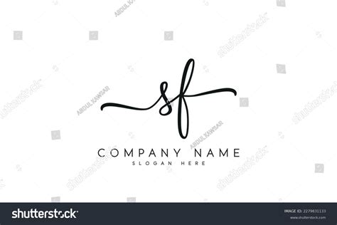 Letter Sf Logo Design Handwriting Signature Stock Vector Royalty Free