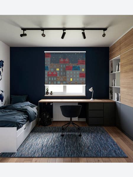 Рулонные шторы На стену "Ночной город" нэтэли , размер 90х175 см ...