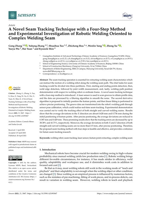 Pdf A Novel Seam Tracking Technique With A Four Step Method And Experimental Investigation Of