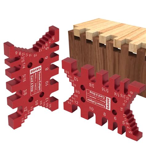 1pc 알루미늄 도브테일 지그 정밀 장부 간격 게이지 목공 장부 캘리퍼스 테이블 톱 깊이 게이지 높이 측정 도구 미터법 및 임페리얼 카드 게이지 Temu