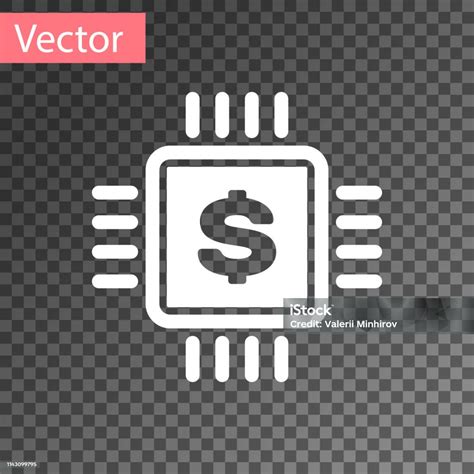투명 한 배경에 고립 달러 아이콘 화이트 프로세서 칩 Cpu와 달러 기호입니다 벡터 일러스트 Cpu에 대한 스톡 벡터 아트 및 기타 이미지 Istock