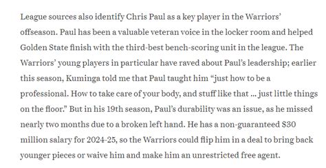 Nba／曝勇士休賽季計畫：交易andrew Wiggins Chris Paul Klay Thompson或離隊jonathan Kuminga衝擊大合約 每天好日子