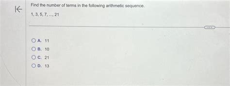 Solved Find The Number Of Terms In The Following Arithmetic Chegg Com