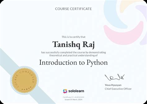 Excited To Announce That I Have Completed My Introduction To Python