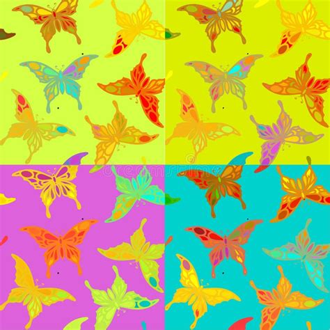 Seamless Colorful Butterfly Pattern Stock Vector Illustration Of