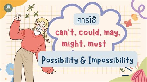 การใช can t could may might และ must ในการพดถง Possibility
