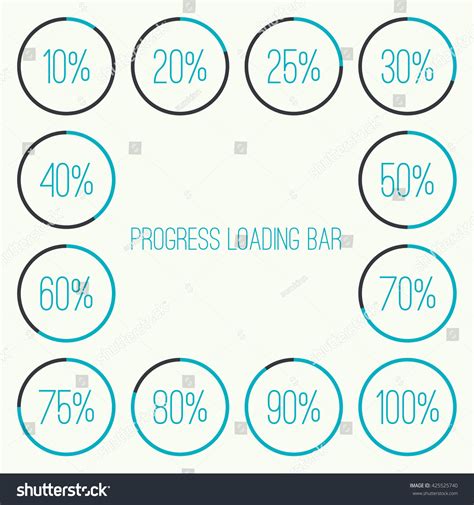Set Vector Downloaders Progress Bar Loading Stock Vector Royalty Free 425525740 Shutterstock