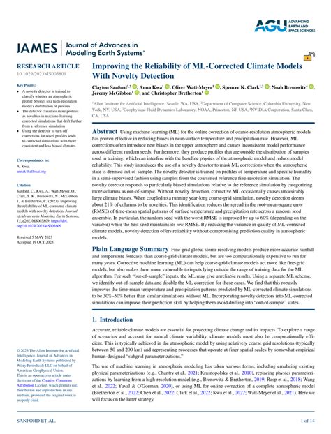 Pdf Improving The Reliability Of Ml‐corrected Climate Models With Novelty Detection