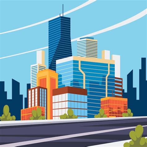 Premium Vector Flat City Illustration