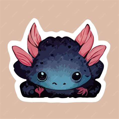 귀여운 Axolotl 수채화 그림 스티커 Kawaii Axolotl 그림 클립 아트 프리미엄 Ai 생성 벡터