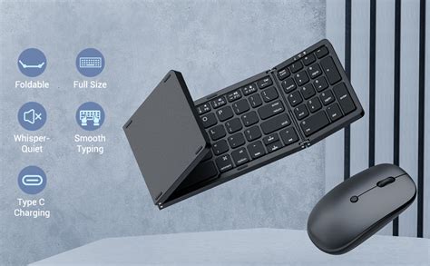 Foldable Keyboard And Mouse For Laptop Travel Bluetooth Folding Keyboard Mouse With