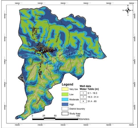 The Groundwater Potential Zones Map Generated From The Ahp Model Based