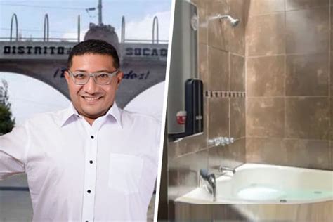Arequipa Alcalde De Socabaya Coloca Jacuzzi Y Trotadora En Su Oficina
