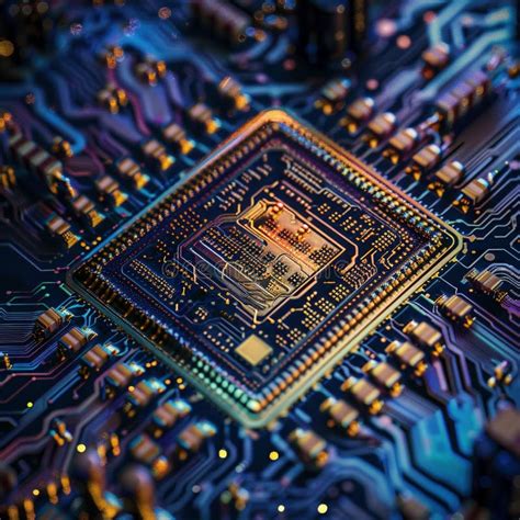 Microprof Chip In The Middle Of An Electronic Board Stock Image Image Of Processor Connection