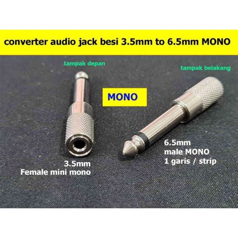 Jual Converter Audio Aux 3 5mm Female To Jack Akai Mono 6 5mm Shopee