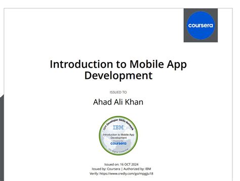 Ahad Ali Khan On Linkedin Keeplearning Appdevelopment Flutter Ibm Coursera Skills