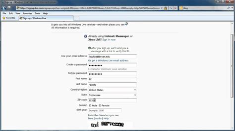 Tutorial Create A Windows Live Id Youtube