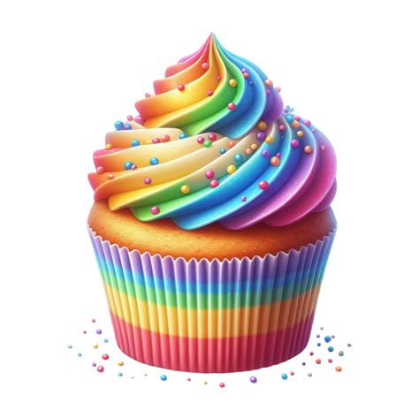 Arco Iris Crema Magdalena Cumpleaños Magdalena Funfetti Magdalena Dulce Arco Iris Magdalena