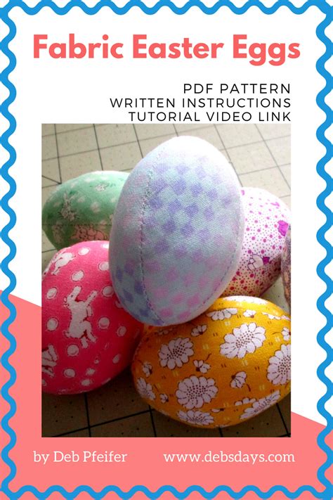 Fabric Easter Eggs Pdf Sewing Pattern Digital Download How To Make