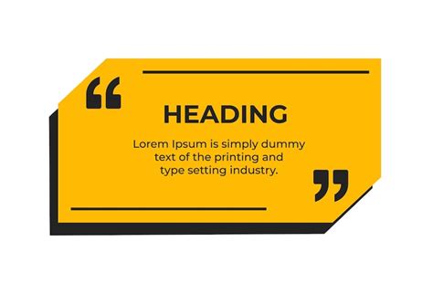 Premium Vector Heading Or Comment Text Frame With Quote Mark Simple Flat Vector Illustration