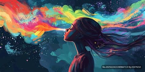 ai创作图梦幻少女插画 梦幻女孩插画 炫彩墨笔刷人物插画 唯美彩虹女孩 炫彩唯美插画 插画梦幻女孩 梦幻彩虹女孩 人物情绪插画 意境人物插画