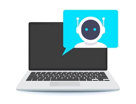 Premium Vector Chat With A Chatbot Online On A Laptop Website