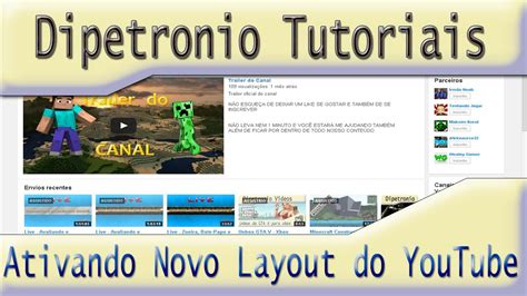 Tutorial Configurando O Novo Layout Do Youtube Youtube