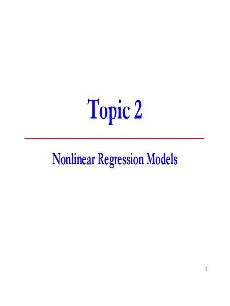 Topic 2 Nonlinear Regression Models Pdf Errors And Residuals