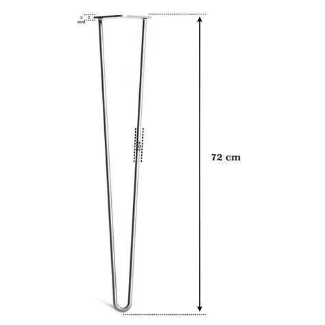 Комплект от 4 крака маса Височина 72 см Диаметър на профила 10 мм 2 рамена Стомана