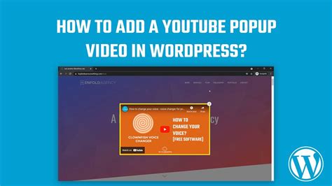 How To Add A Video Popup In WordPress Using A Free WordPress Popup Plugin YouTube