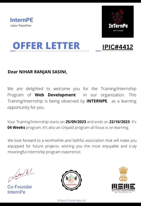 Nihar Sasini On Linkedin Internpeinternship Internpe Webdevelopment