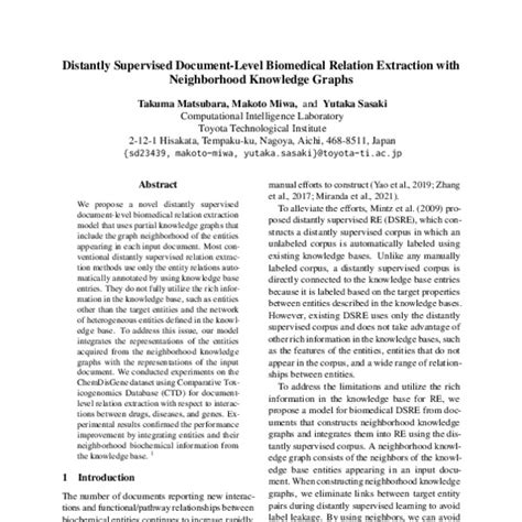Distantly Supervised Document Level Biomedical Relation Extraction With