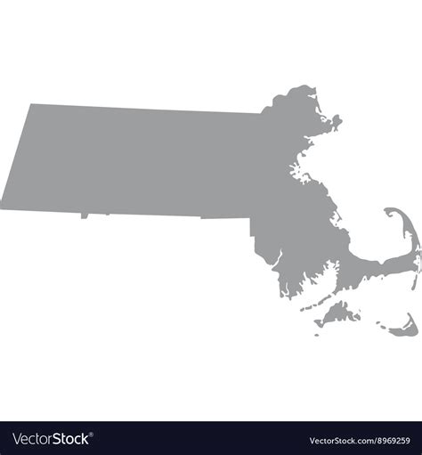 Map Of The Us State Massachusetts Royalty Free Vector Image