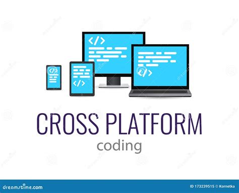 Flat Illustration Concept Coding Website Bright Blue Icon Stock