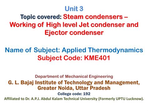 Steam Condensers Part 3 High Level Jet Condenser And Ejector