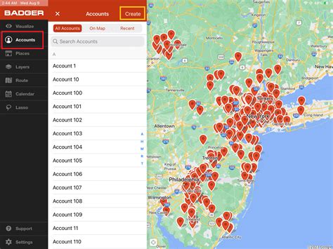 How To Create Accounts In Badger Maps Ipad Badger Maps
