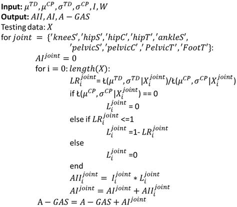 The Pseudo Code Of Calculating A Gas Ai And Aii For A Sample X Download Scientific Diagram