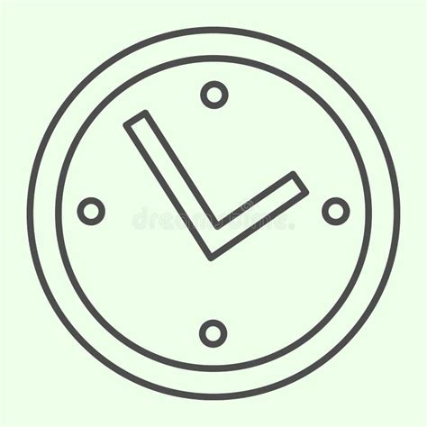 Clock Thin Line Icon Time Vector Illustration Isolated On White Stock Vector Illustration Of