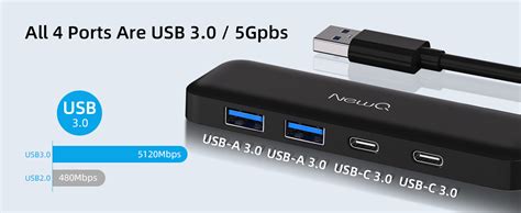Amazon Com Dual Usb C Usb A Hub Ports With Usb C And Usb A Ultra Slim