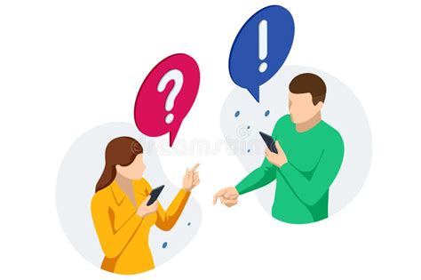 Isometric Question Marks Message Box With Question Chatbot Technology