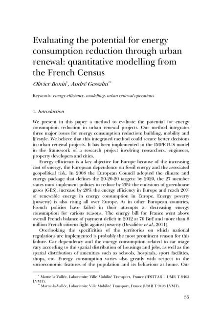 Energy Consumption Reduction Through Urban Renewal Pdf