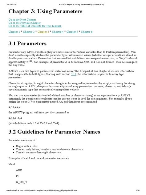 Using Parameters In Ansys Pdf Array Data Structure Array Data Type