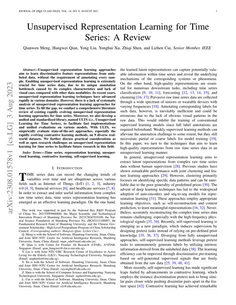Pdf Unsupervised Representation Learning For Time Series A Review