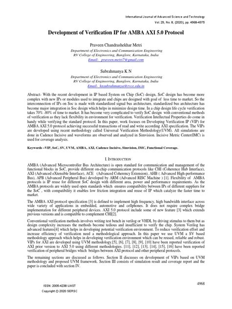 Development Of Verification Ip For Amba Axi 50 Protocol Praveen