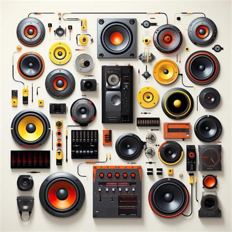 Premium Vector Geometric Vector Audio Elements On White Background Sty